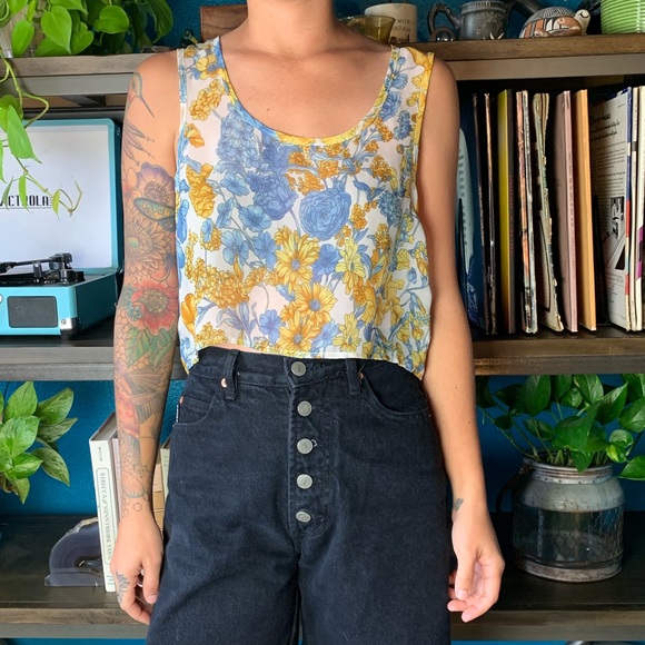 LUE | Tops | Lue Sheer Top Gorgeous Print | Poshmark